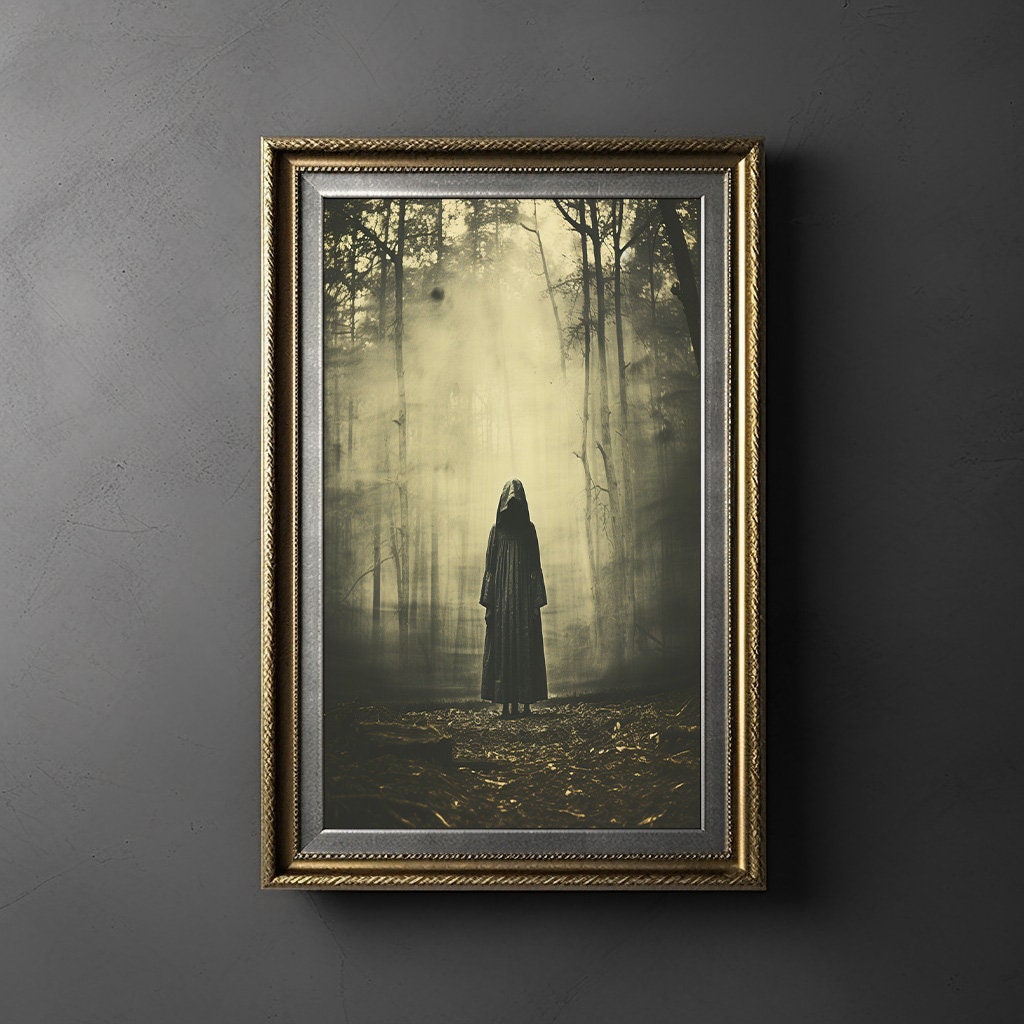 Three Legged Witch in the Forest, Witchy Decor, Dark Academia, Vintage ...