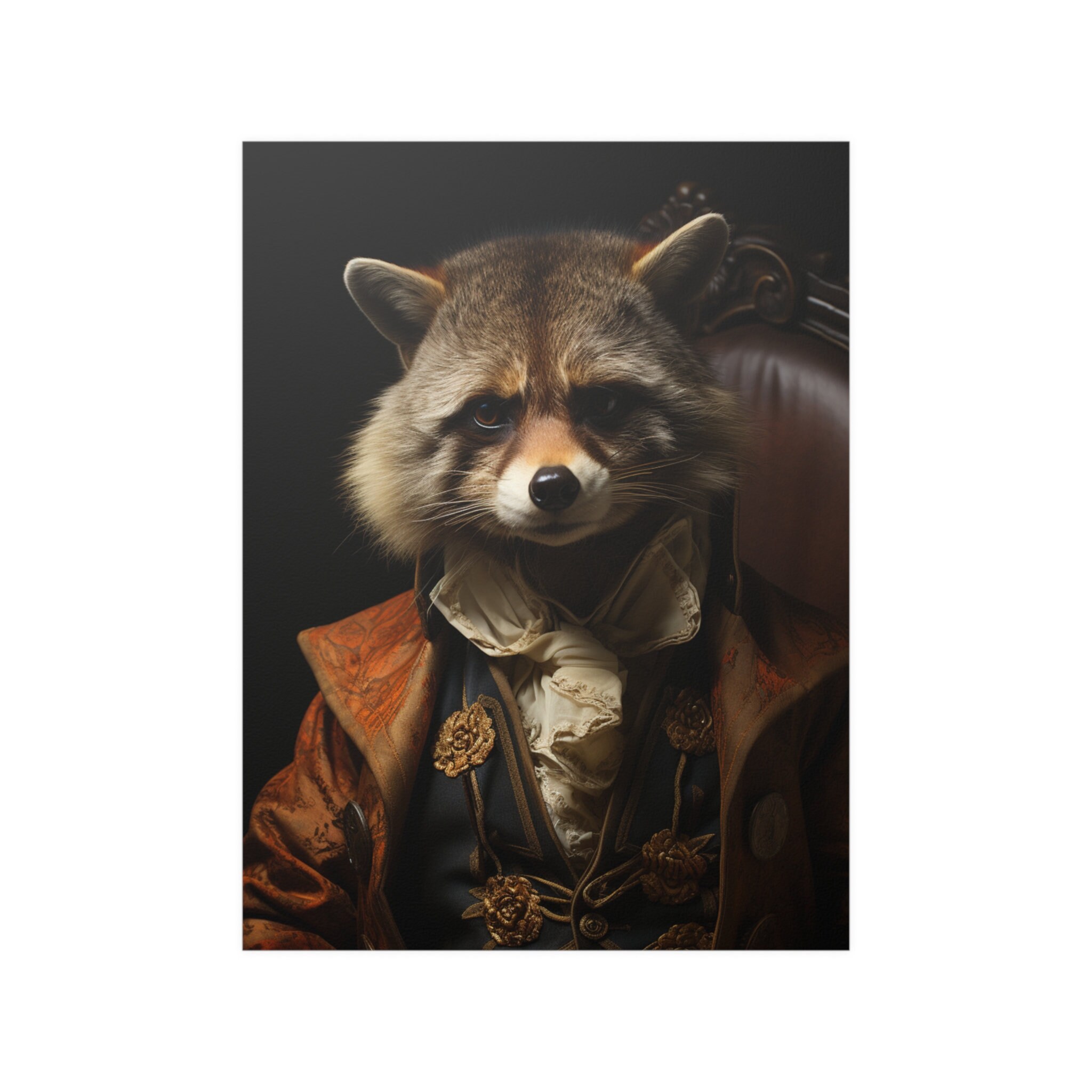 Dark Academia Raccoon Animal Art, Victorian Portrait, Vintage Style ...