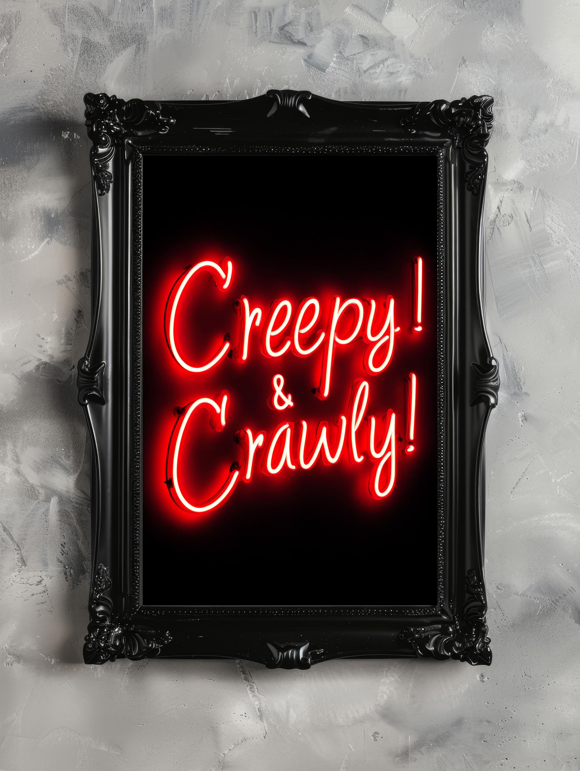 PRINTABLE Creepy Wall Art Neon Halloween Dorm Decor Spooky Decor Gothic ...