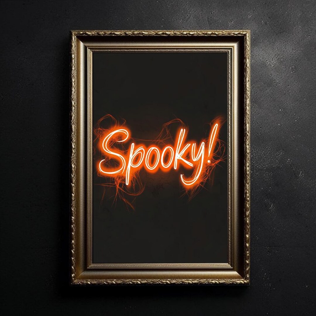 PRINTABLE Halloween Spooky Art Neon Wall Art Halloween Decor Dark ...