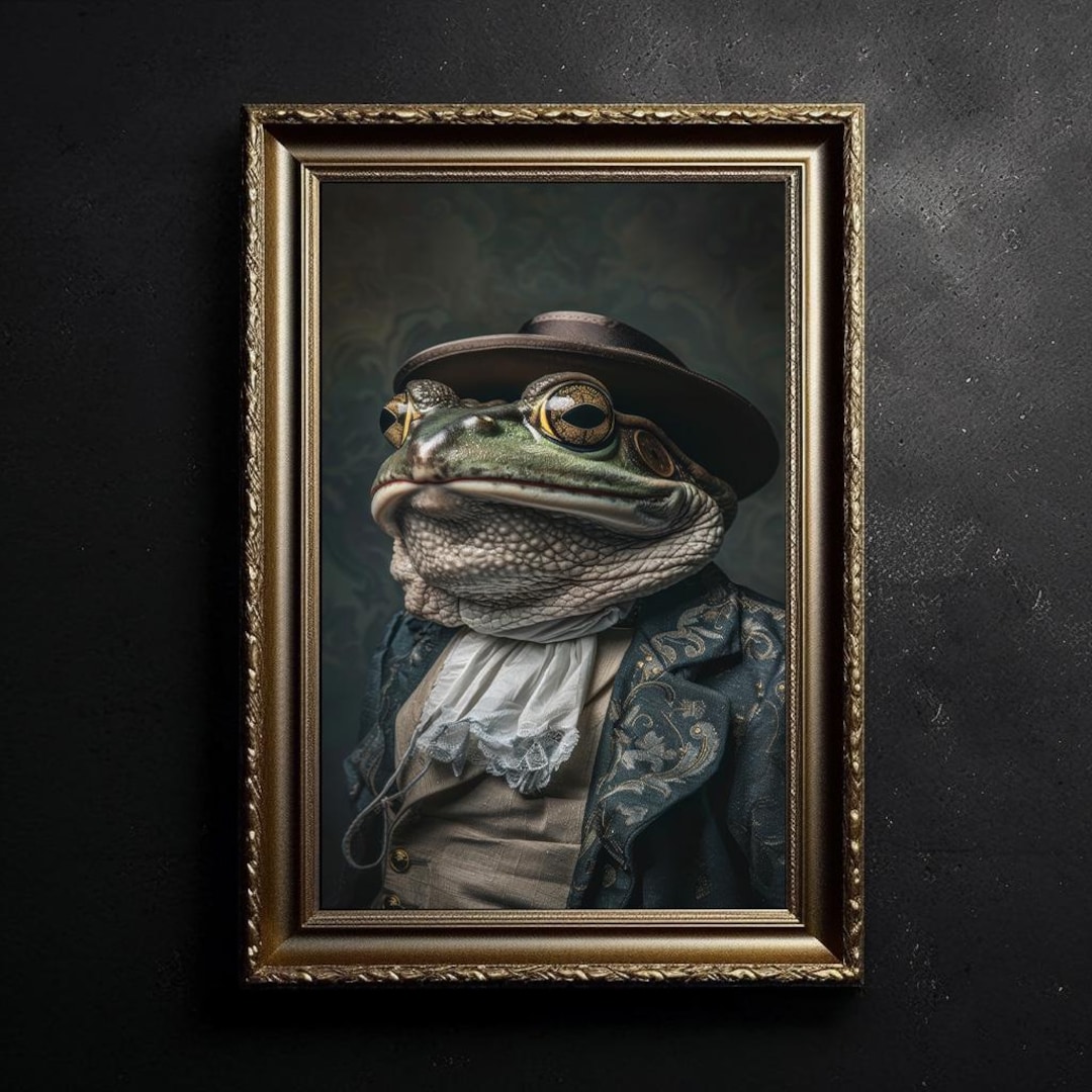 Toad Art, Vintage Animal Portrait, Victorian Style Animal Wall Art ...