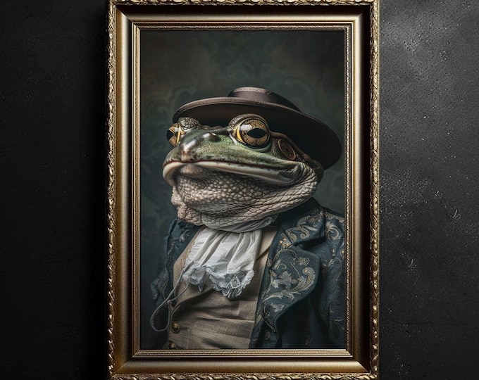 Mr Toad Victorian Wall Art, Vintage Animal Wall Art, Aesthetic Bookish ...