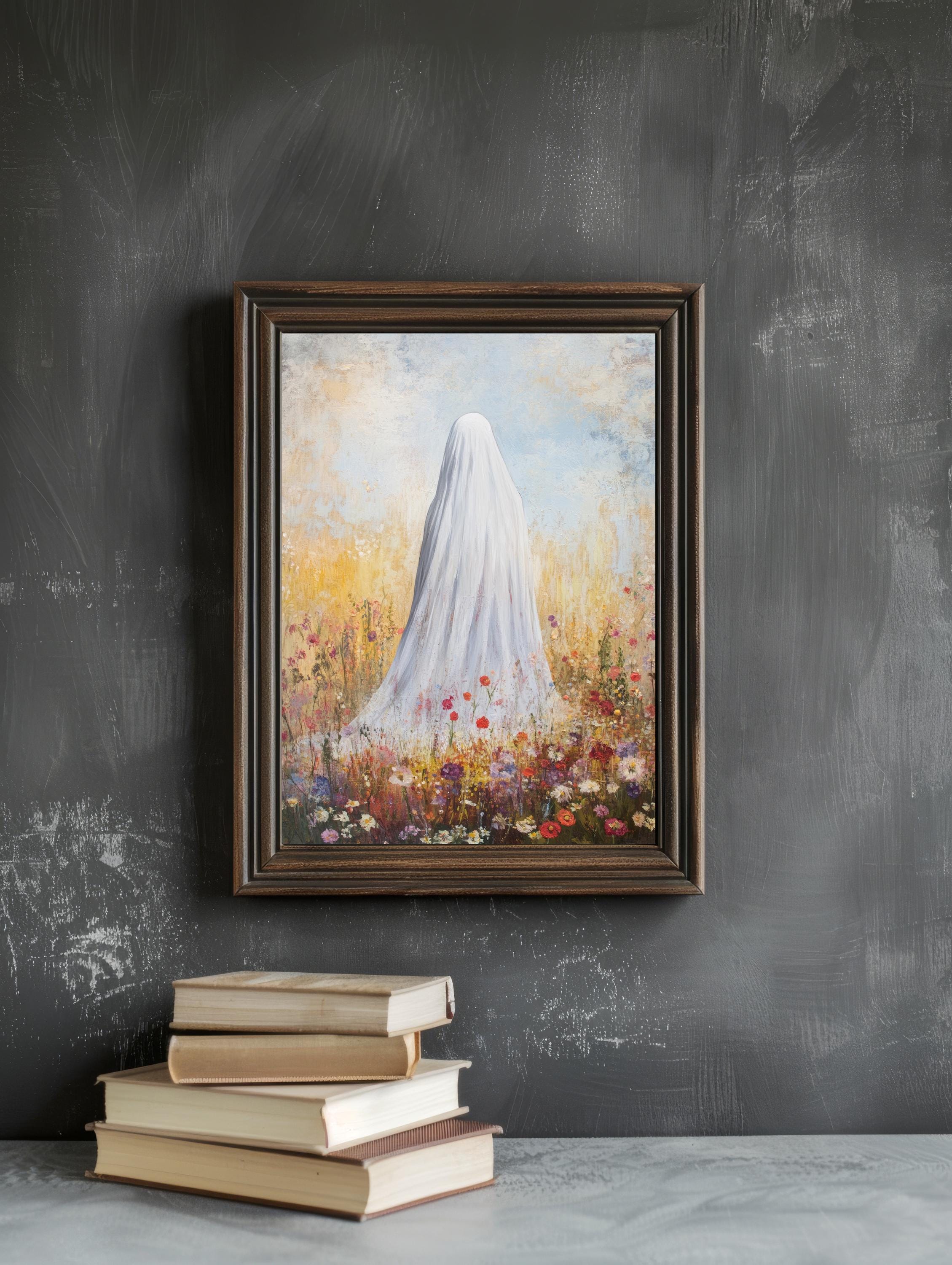PRINTABLE Veiled Ghost Painted Ghost Wallart Vintage Oil Painting ...