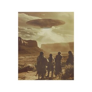 Native American Vintage Alien Close Encounter Wall Art, Wild West ...