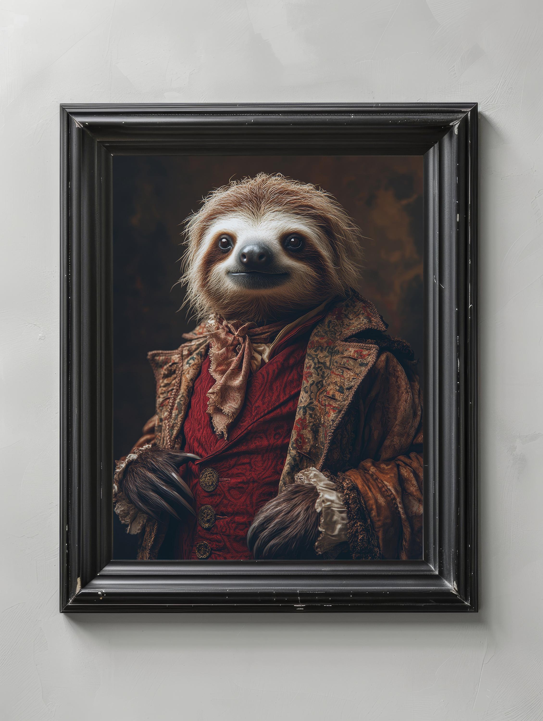 Dark Academia Sloth Victorian Vintage Photography Animal Art, Gothic ...
