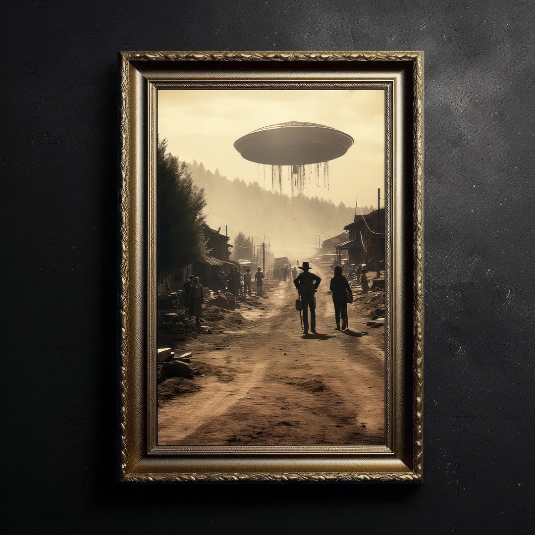 Vintage Alien Art, Dark Academia Cowboy, Wild West, Vintage, Dark Art ...