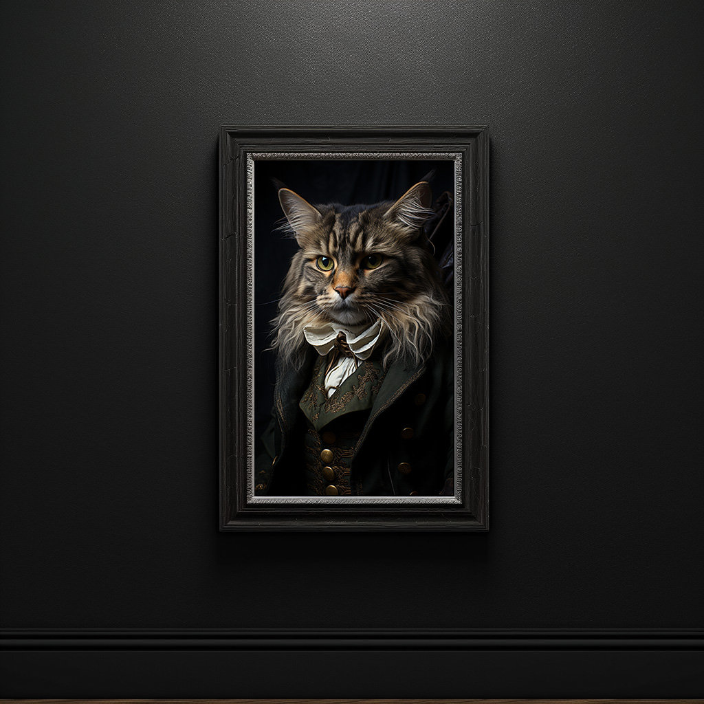 Academic Kitty, Cat Poster, Vintage Poster, Art Poster Print, Dark ...