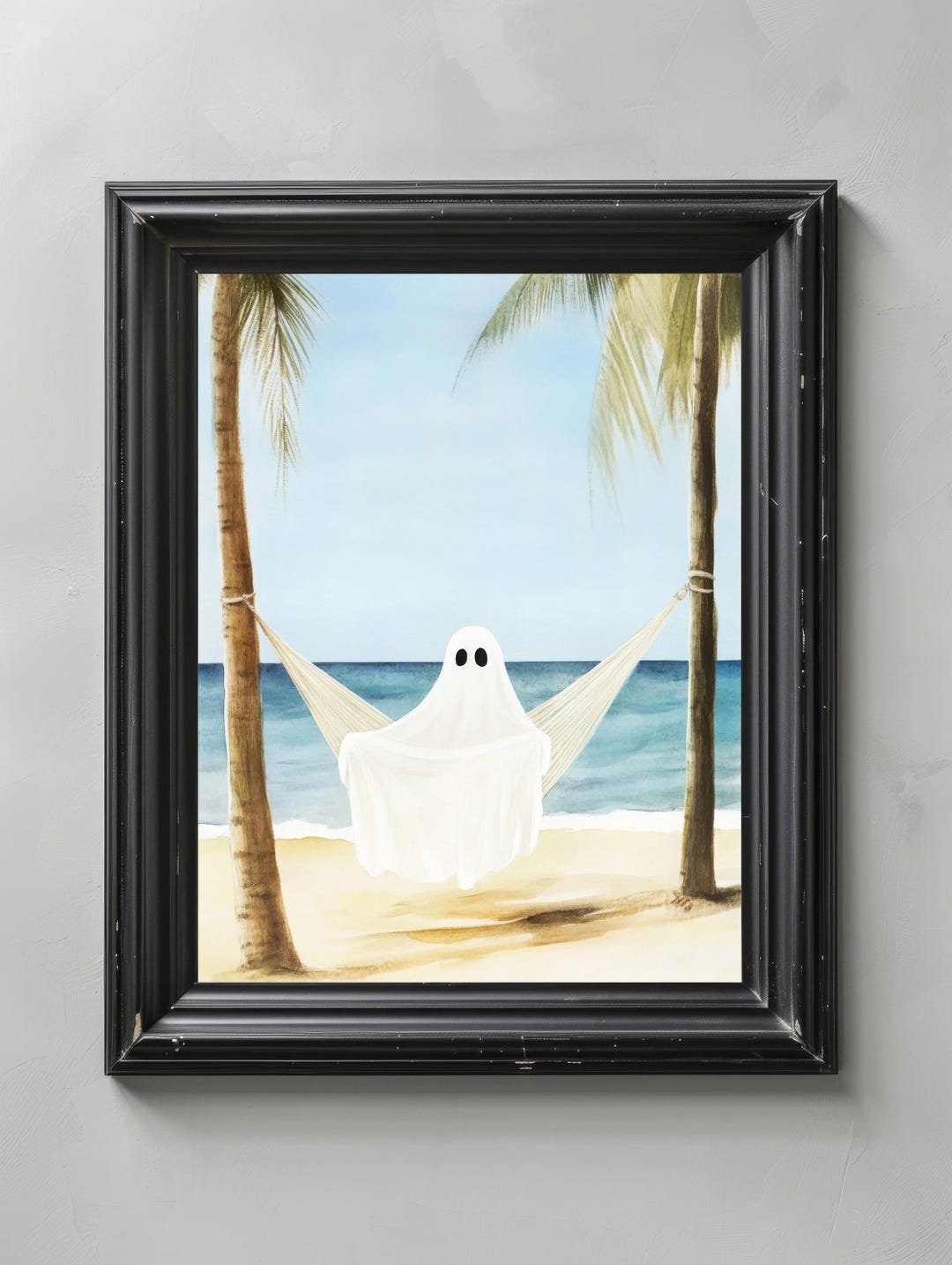 PRINTABLE Beach Art Palm Tree Ghost Painted Ghost Art Vintage Oil ...