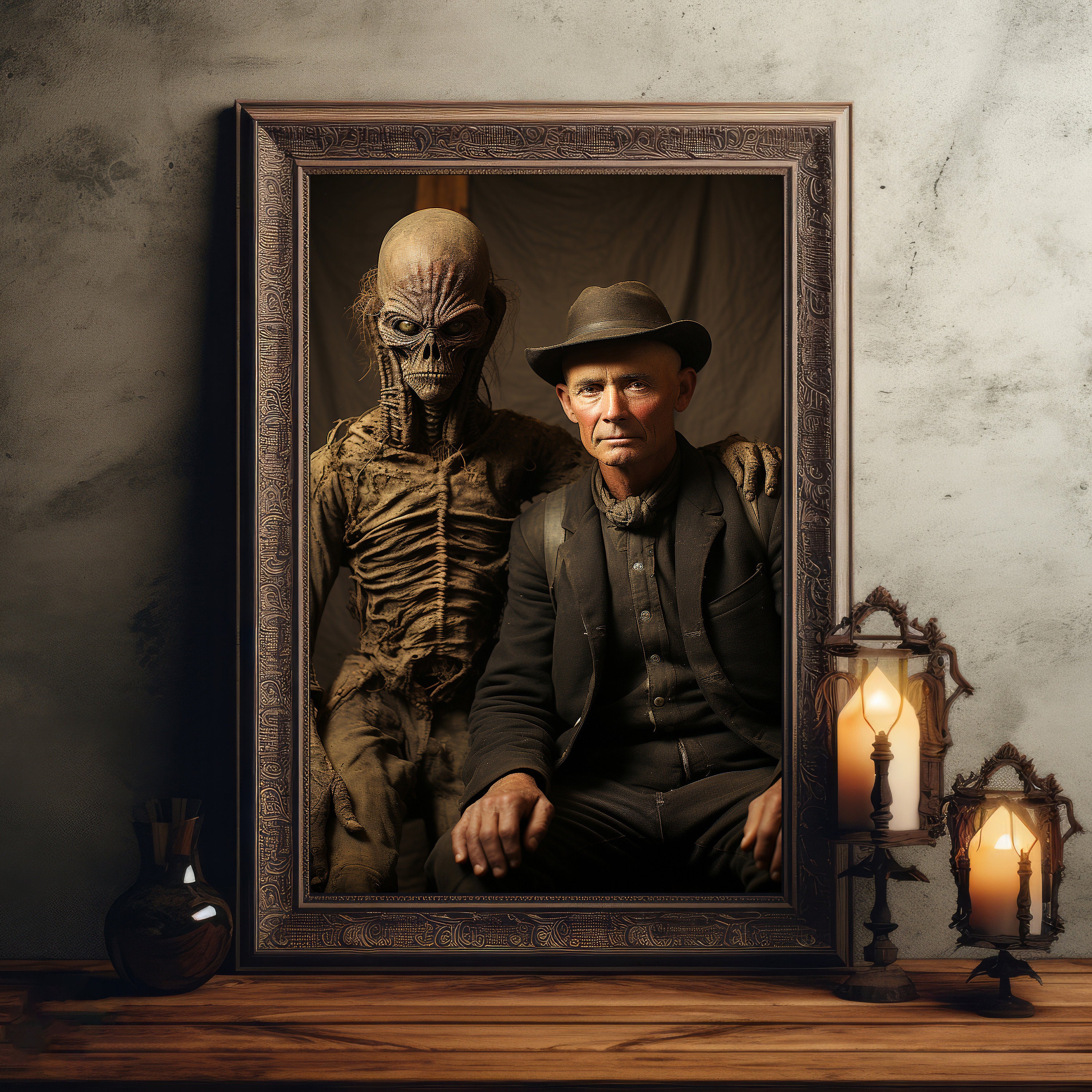 Vintage Alien, Dark Academia Cowboy, Wild West, Vintage, Dark Art ...