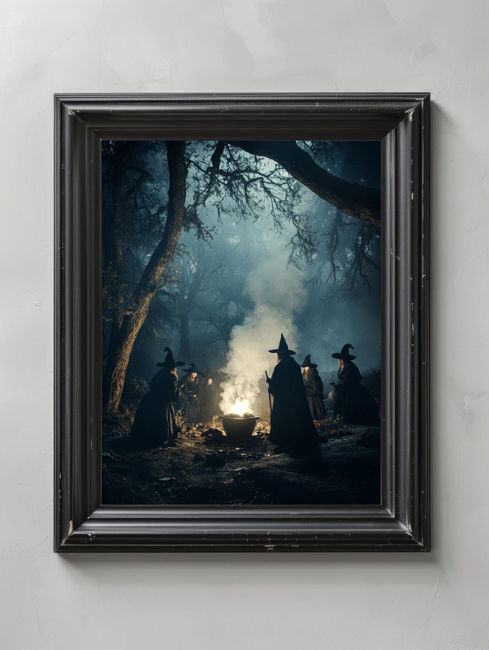 Vintage Mythical Witch Halloween Poster Print Wiccan Wall Art Gothic ...
