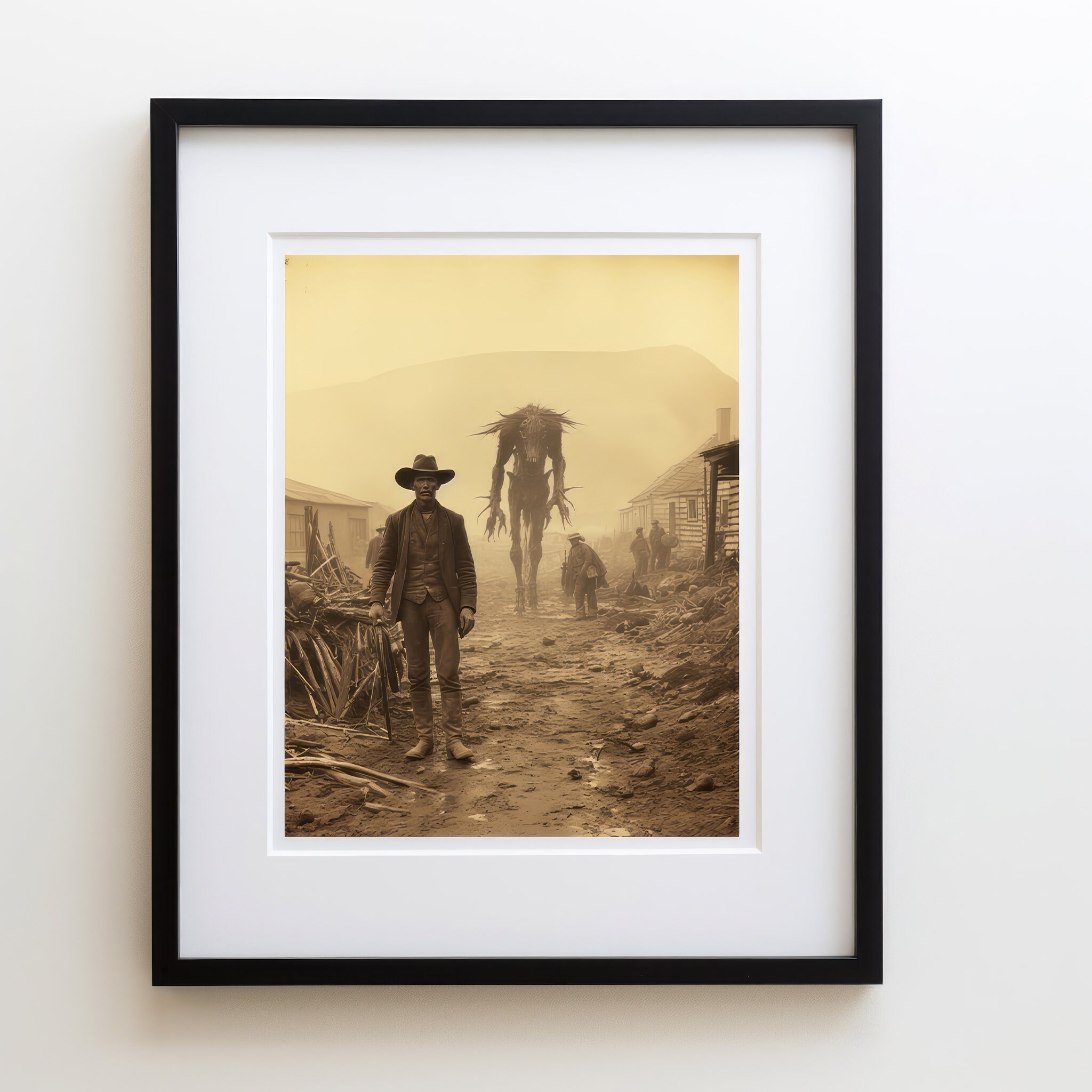 Vintage Alien Art, Dark Academia Cowboy, Wild West, Vintage, Dark Art ...