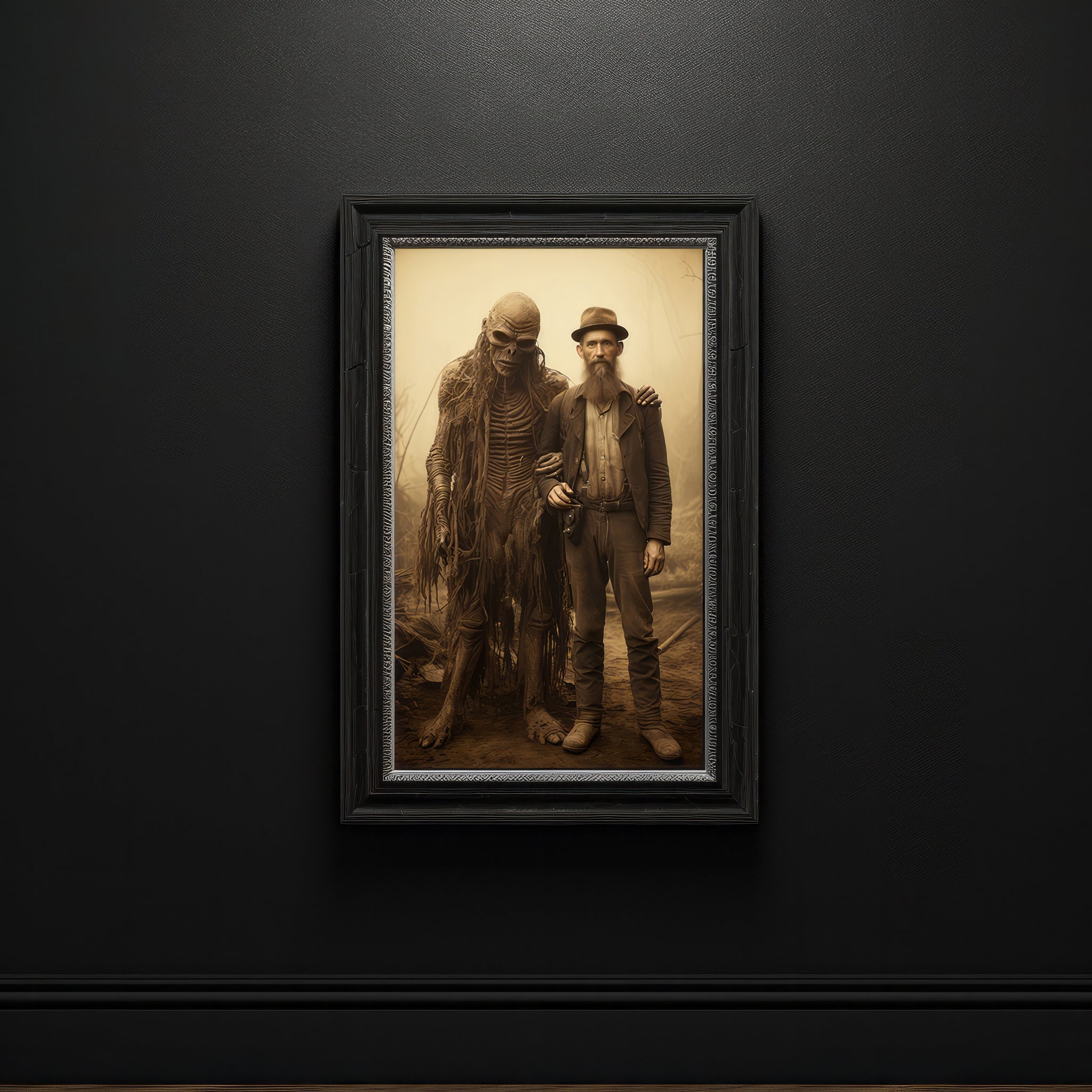 Vintage Alien Art, Dark Academia Cowboy, Wild West, Vintage, Dark Art ...