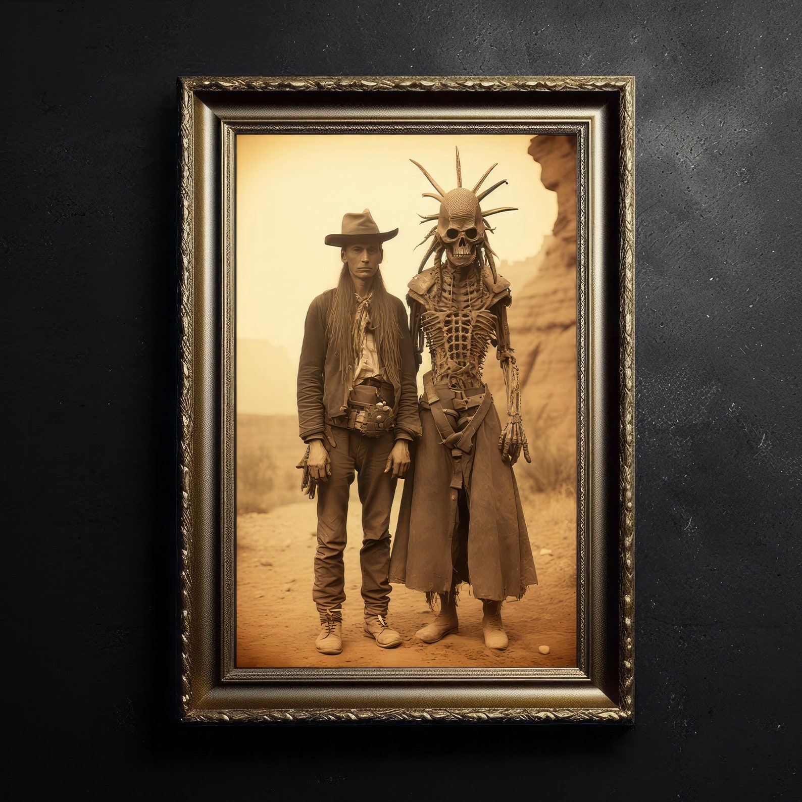 Vintage Alien Art, Dark Academia Cowboy, Wild West, Vintage, Dark Art ...