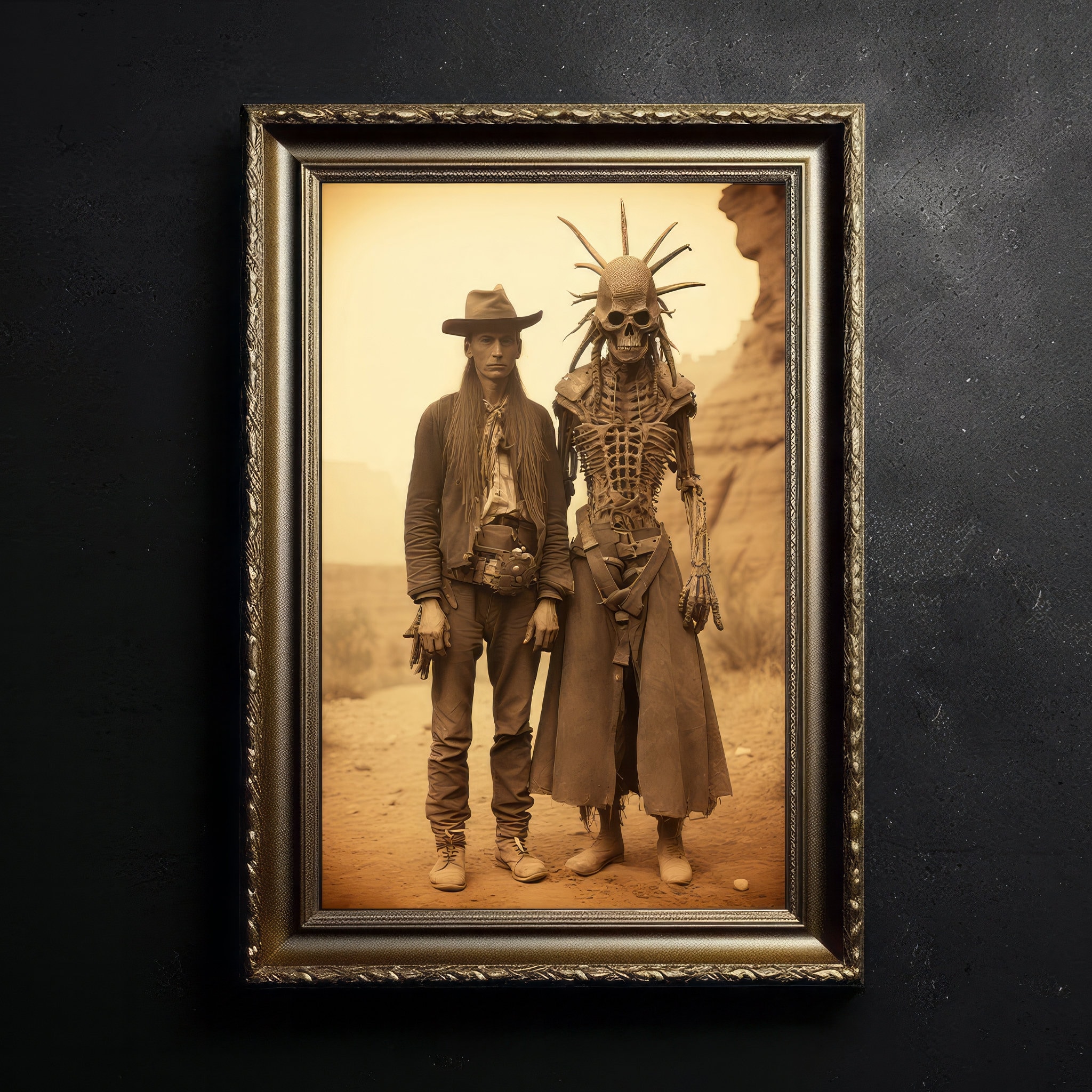 Vintage Alien Art, Dark Academia Cowboy, Wild West, Vintage, Dark Art ...