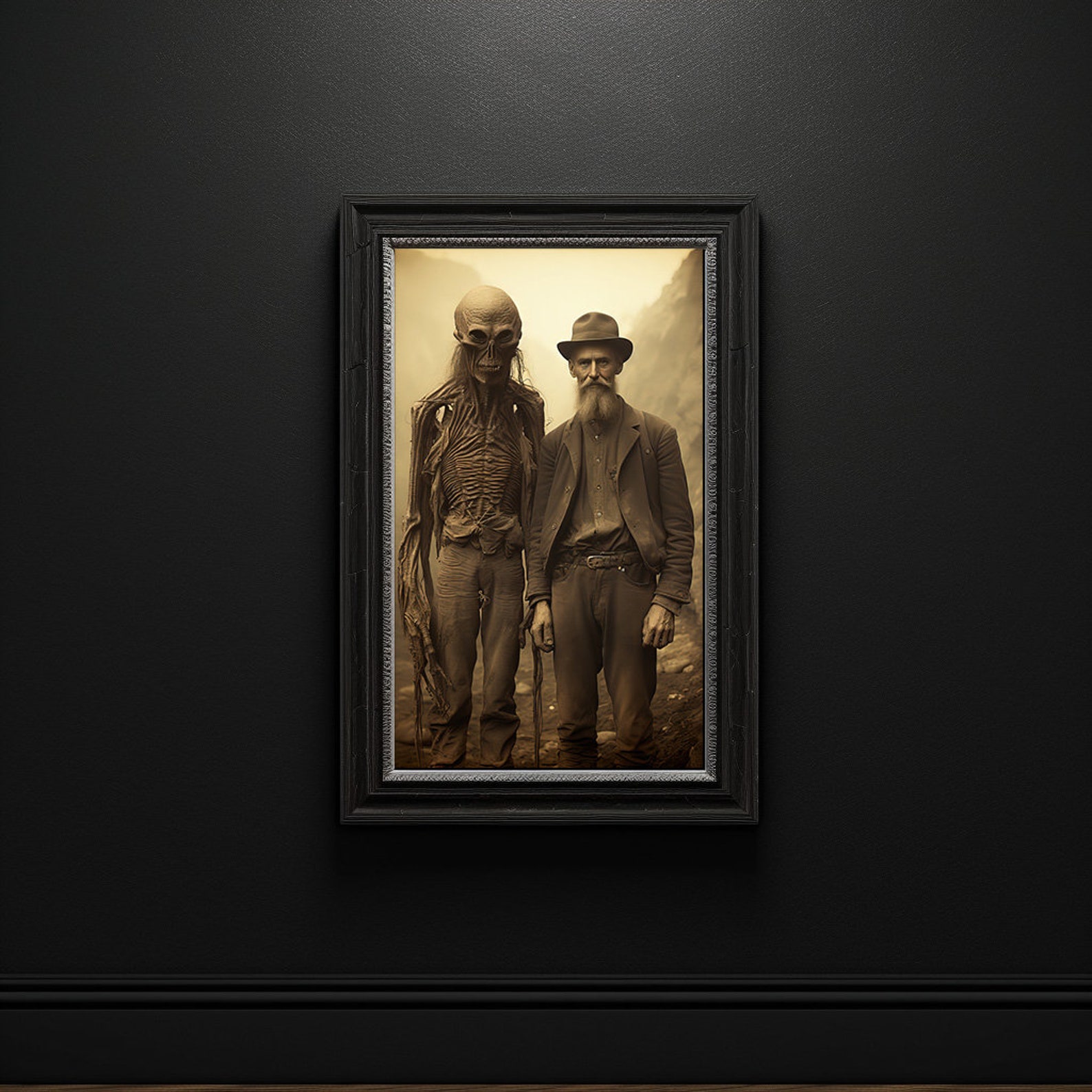 Vintage Alien Art, Dark Academia Cowboy, Wild West, Vintage, Dark Art ...