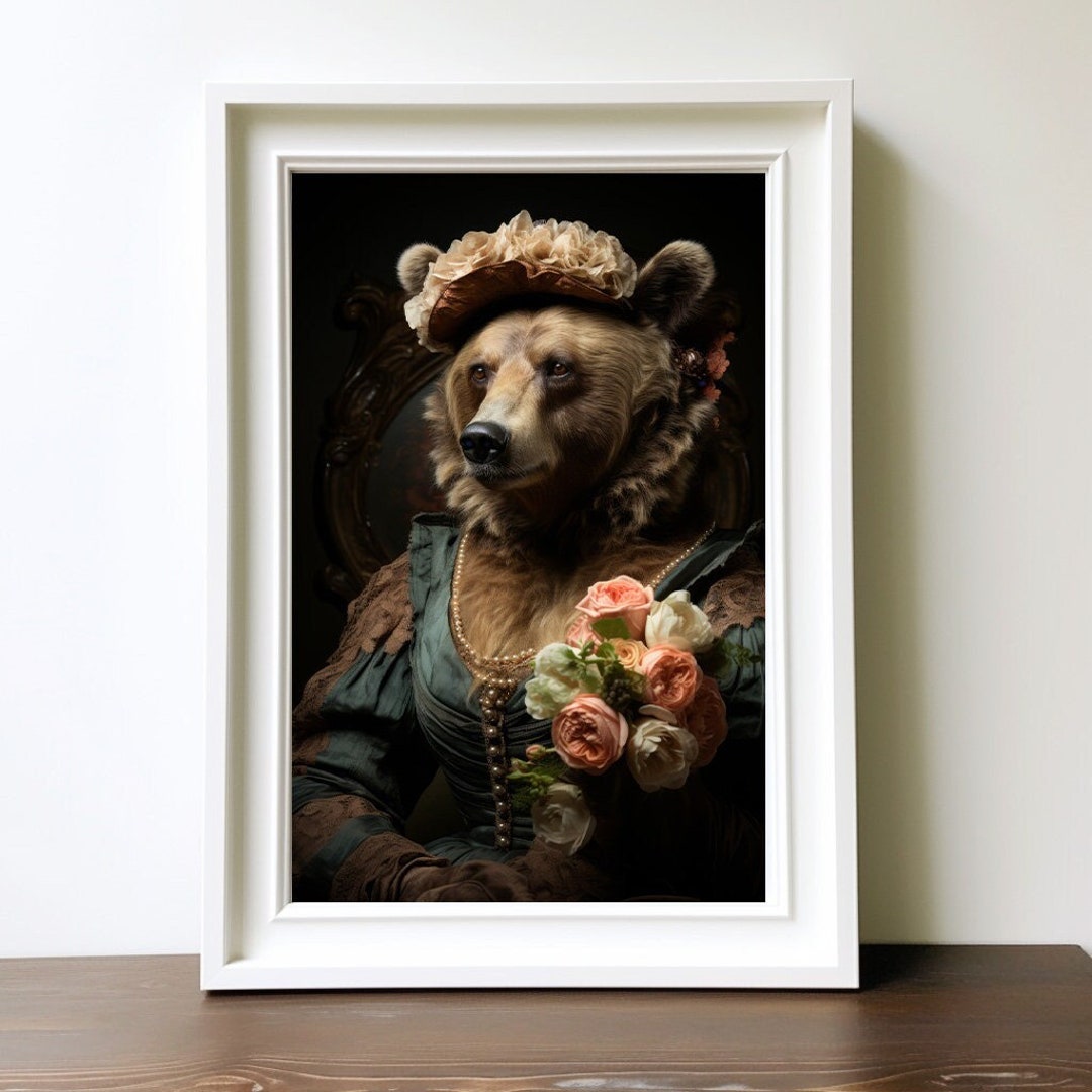 Victorian Queen Bear, Dark Academia, Vintage Photography, Animal Art ...