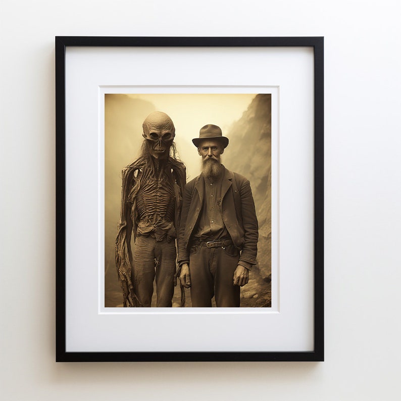 Vintage Alien Art, Dark Academia Cowboy, Wild West, Vintage, Dark Art ...