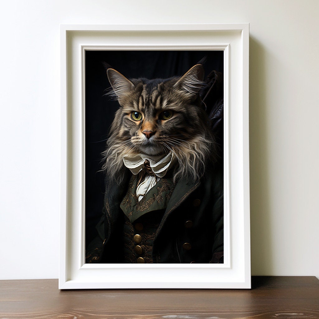 Academic Kitty, Cat Poster, Vintage Poster, Art Poster Print, Dark ...