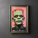 Frankenstein Poster Print Halloween Wall Art Home Decor Gift Moody Pink ...