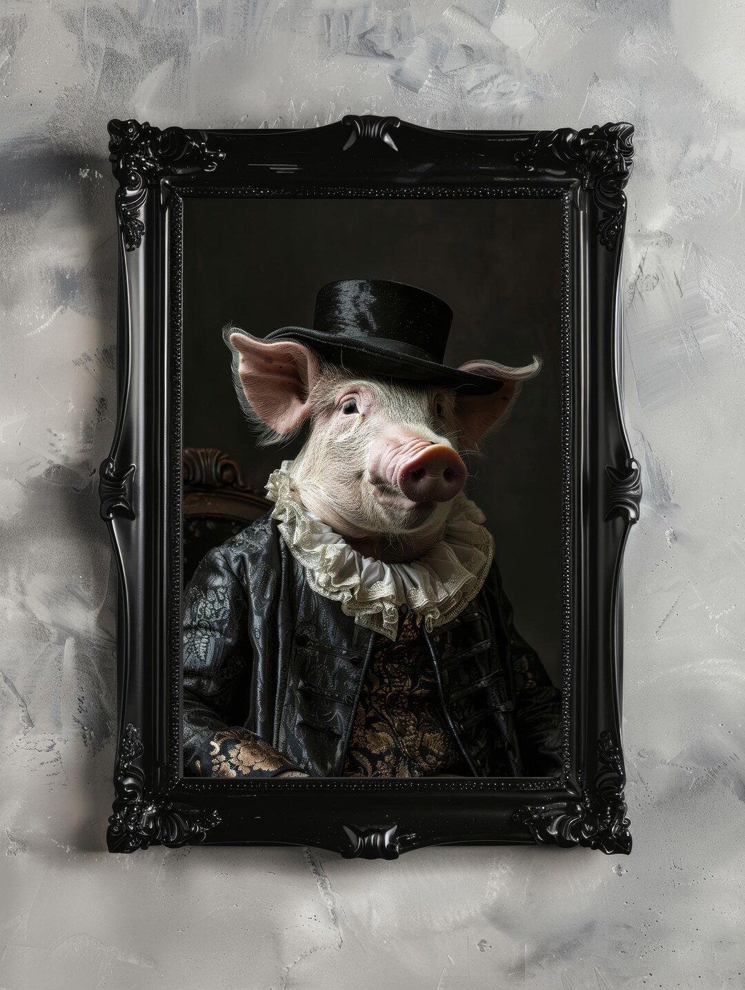 Victorian Pig Wall Art, Dark Academia, Vintage Photography, Animal Art ...