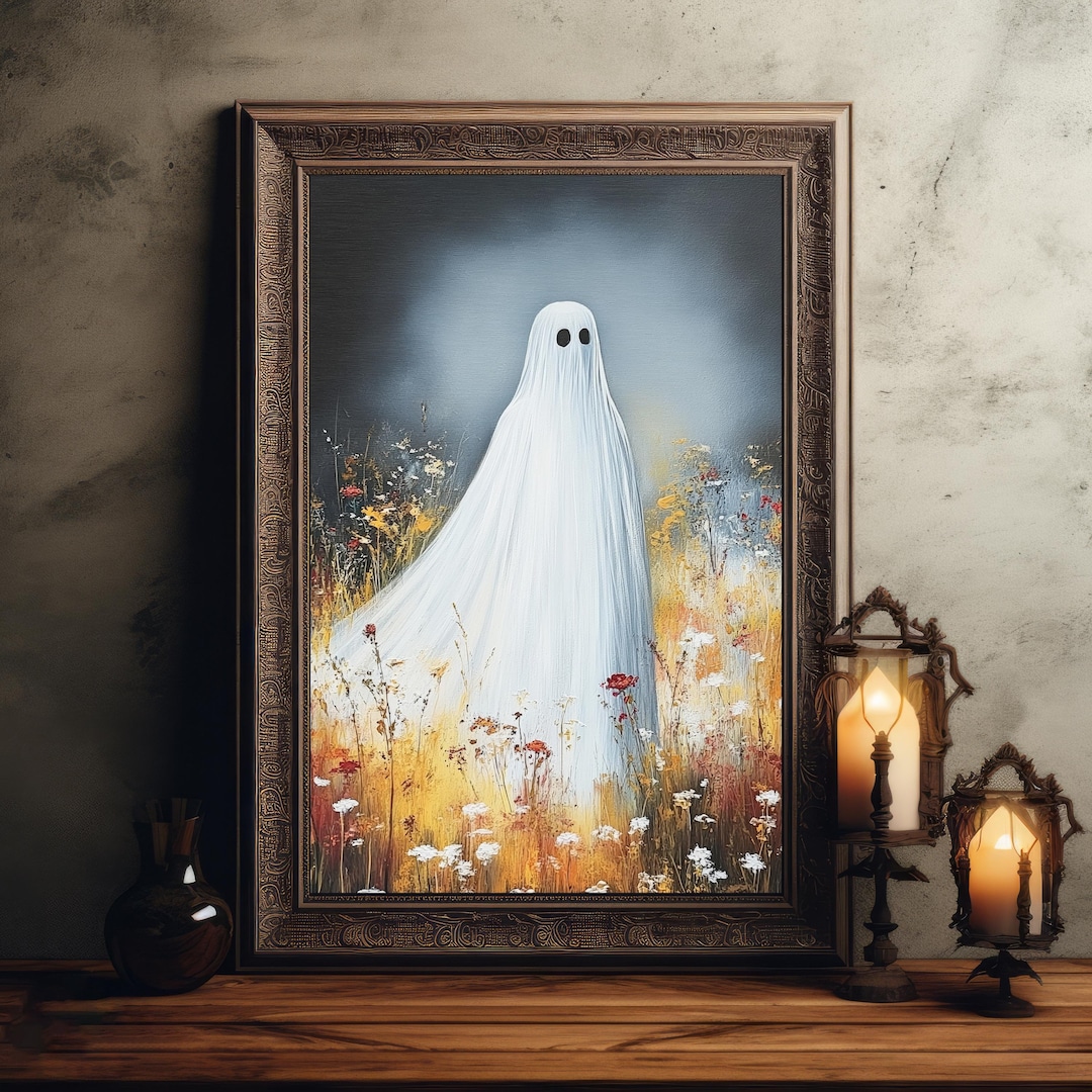 PRINTABLE Botanical Ghost Painted Ghost Wall Art Vintage Oil Painting ...