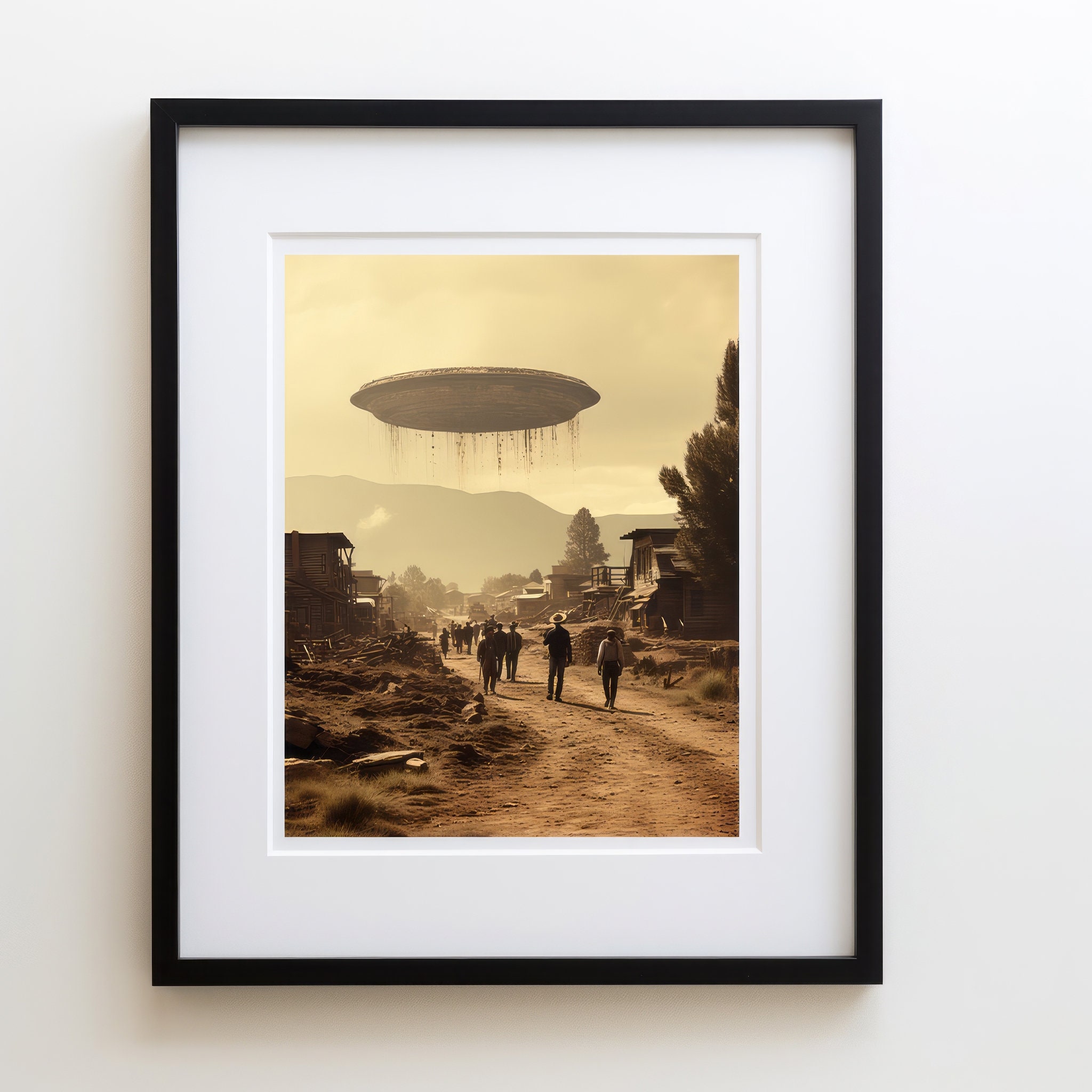 Vintage Alien Art, Dark Academia Cowboy, Wild West, Vintage, Dark Art ...
