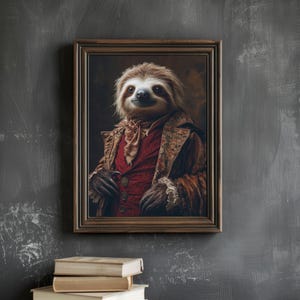 Dark Academia Sloth Victorian Vintage Photography Animal Art, Gothic ...