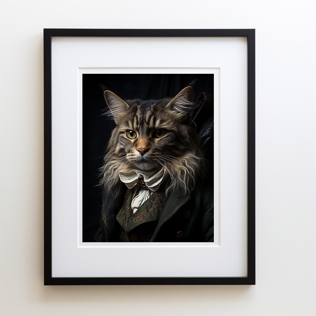 Academic Kitty, Cat Poster, Vintage Poster, Art Poster Print, Dark ...