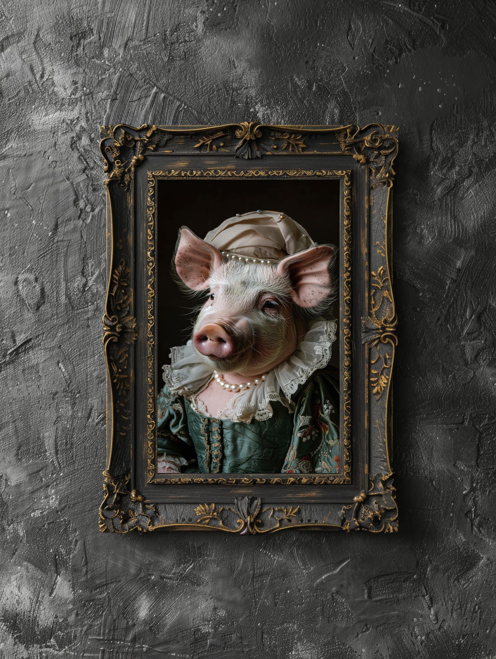 Victorian Princess Pig, Dark Academia, Victorian Photography, Animal ...