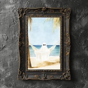PRINTABLE Beach House Ghost Print Wall Art Halloween Decor Vintage ...