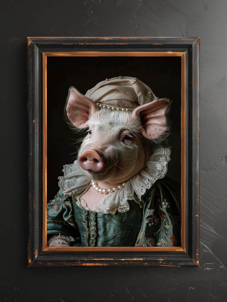 Victorian Princess Pig, Dark Academia, Victorian Photography, Animal ...