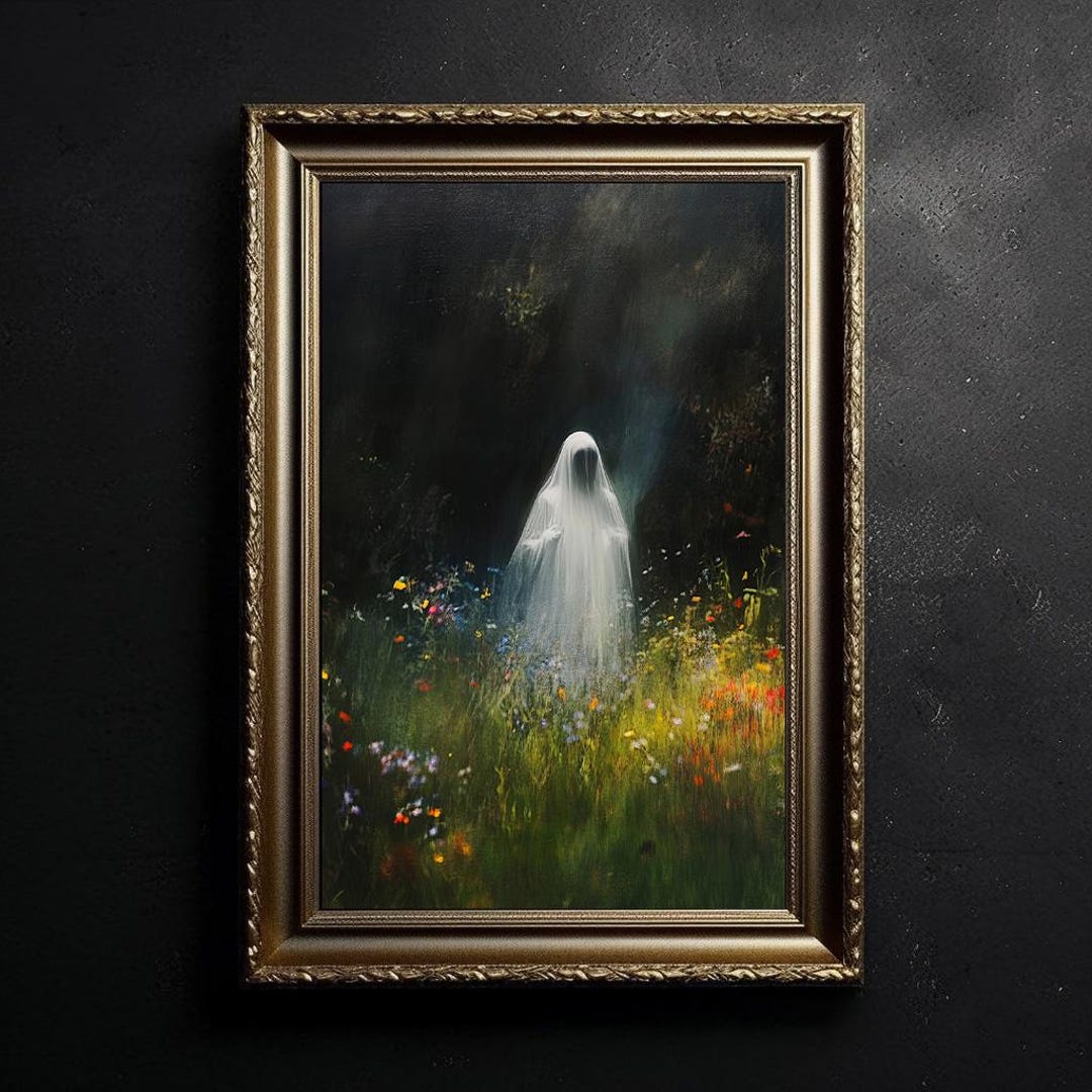PRINTABLE Botanical Ghost Painted Ghost Wall Art Vintage Painting ...