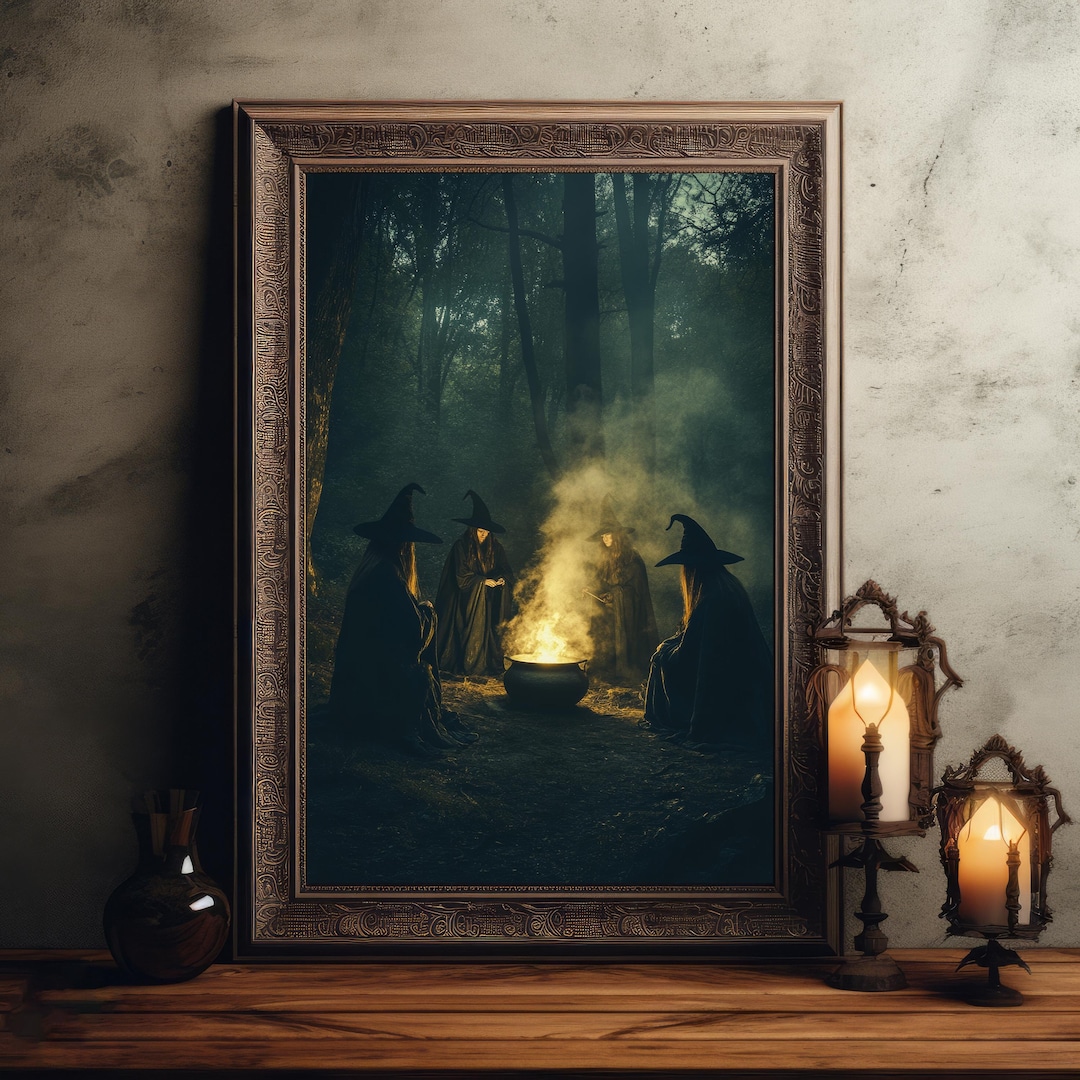 PRINTABLE Gothic Vintage Witches Brew Potion Cauldron Wall Art Print ...