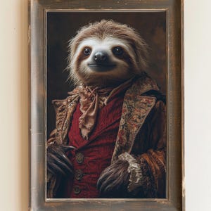 Dark Academia Sloth Victorian Vintage Photography Animal Art, Gothic ...