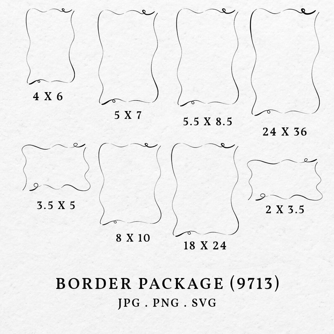 Scribble Border Frame Illustration Package Bundle SVG PNG - Hand Drawn ...