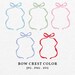Bow Crest Color Illustration Bundle SVG PNG Hand Drawn Bows Clip Art ...