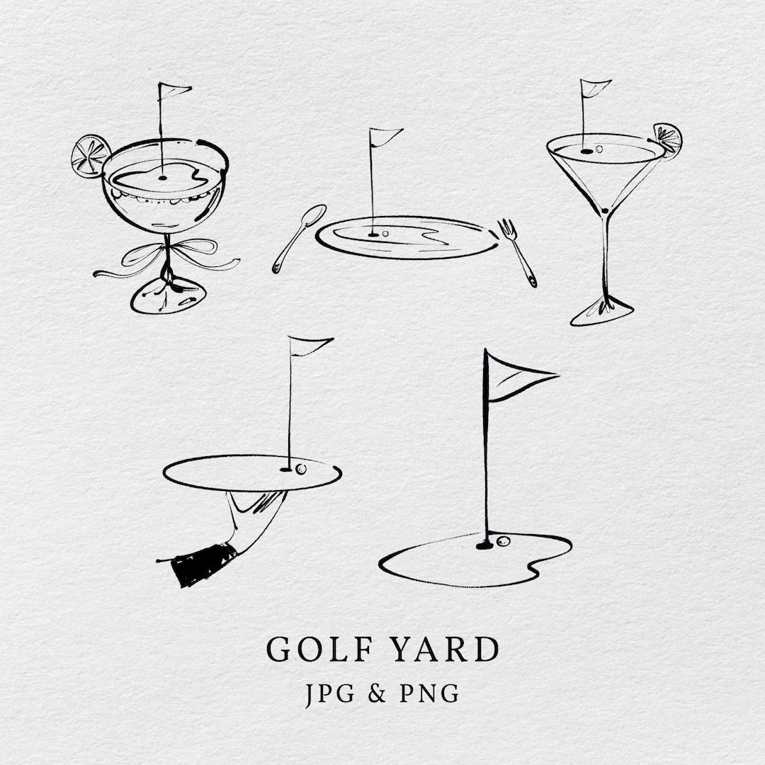 Hand-drawn Golf Yard Sketch Illustration – Whimsical Doodle (PNG JPG ...