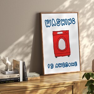 Washing is Awesome Washing Machine Poster, Washing Wall Art, Washing ...