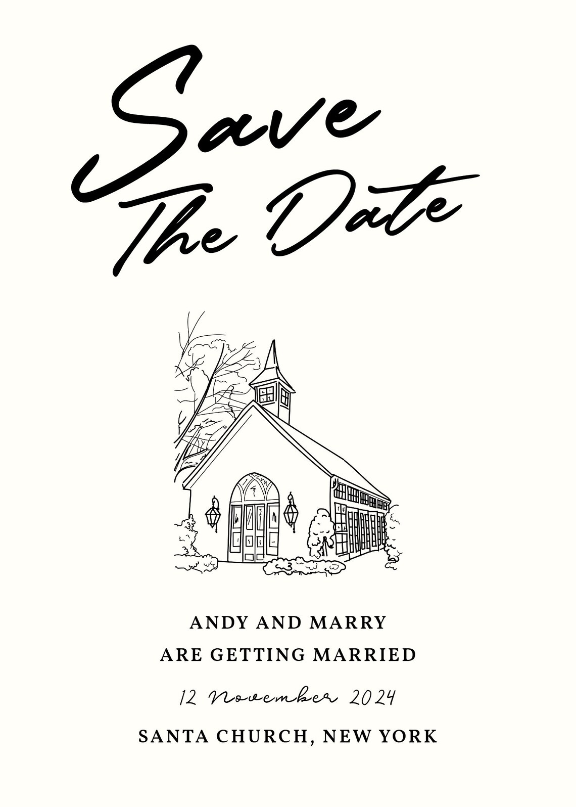 Hand Drawn Wedding Vanue Illustration Sign and Custom Vanue Sketch, DIY ...