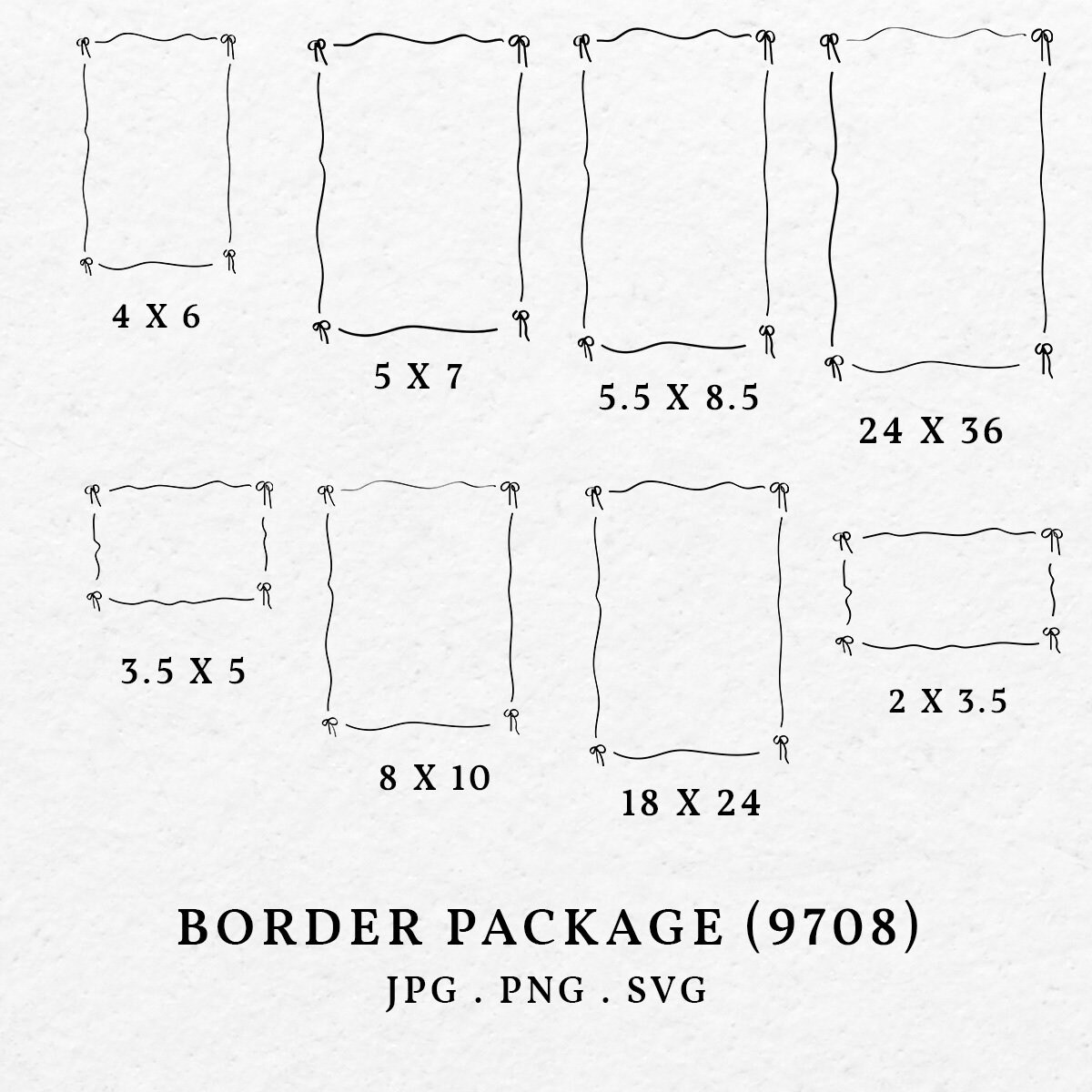 Wavy Scribble Border Frame Illustration Bundle Package SVG PNG Hand ...