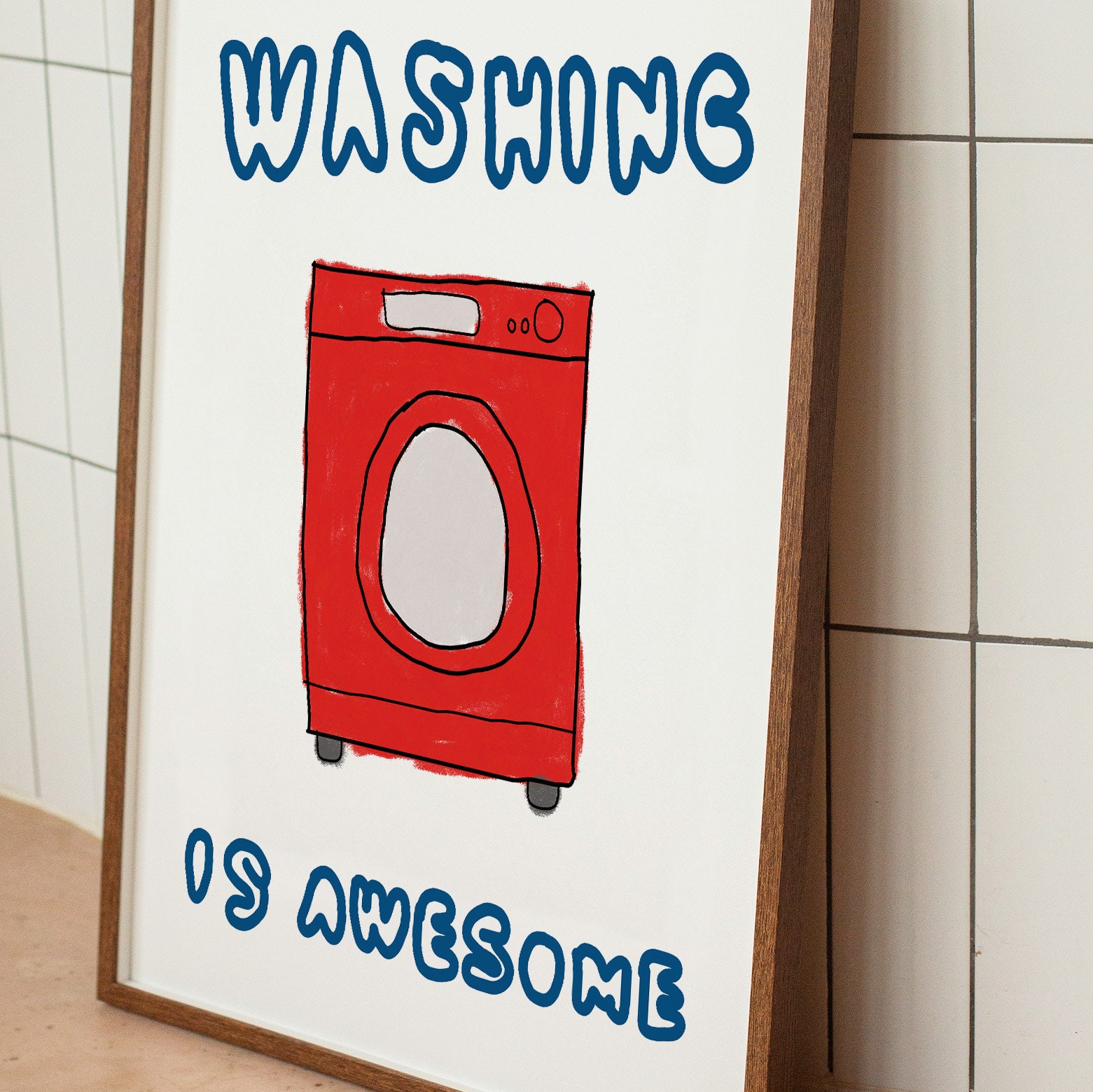 Washing is Awesome Washing Machine Poster Washing Wall Art - Etsy