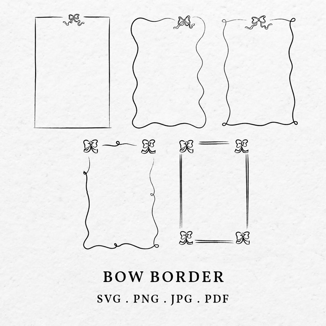 Hand Drawn Bow Scribble Border Frame Illustration SVG PNG - Whimsical ...