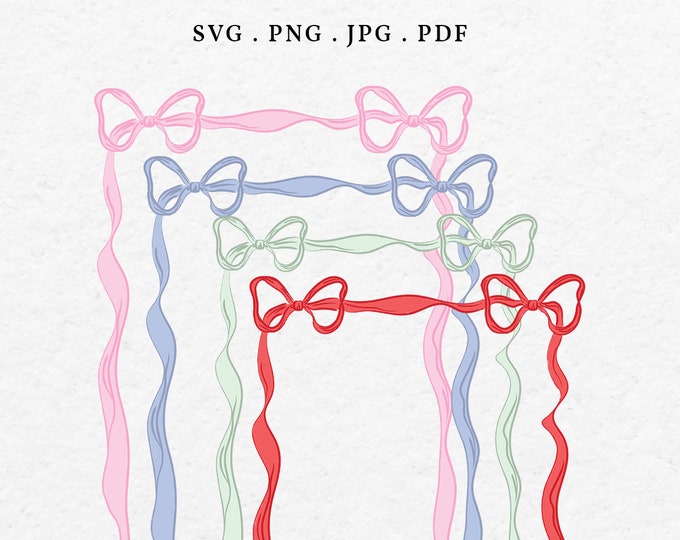 Hand Drawn Border Frame Illustration SVG PNG, Wavy Border With Bow in ...
