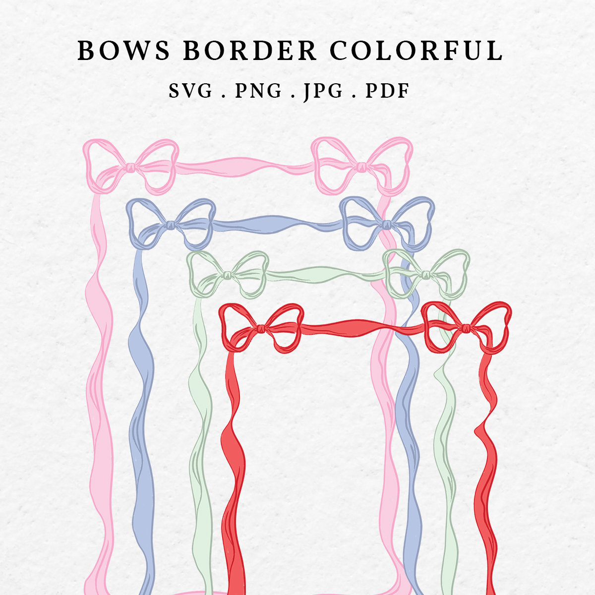 Wavy Bow Border Frame Illustration – Colorful Squiggle SVG PNG - Etsy