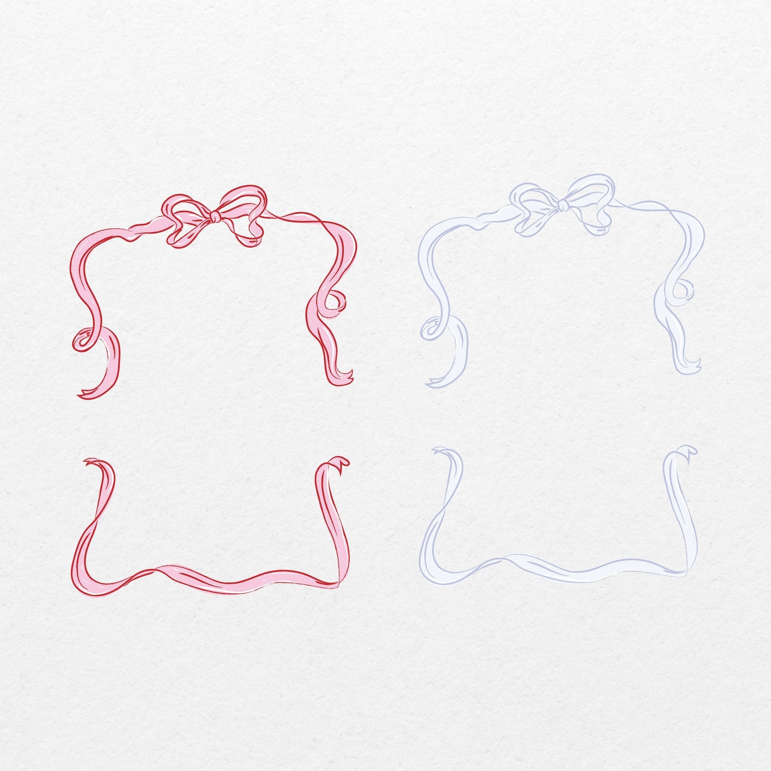 Bows Frame Border Illustration SVG PNG Bundle Colorful Frame for Baby ...