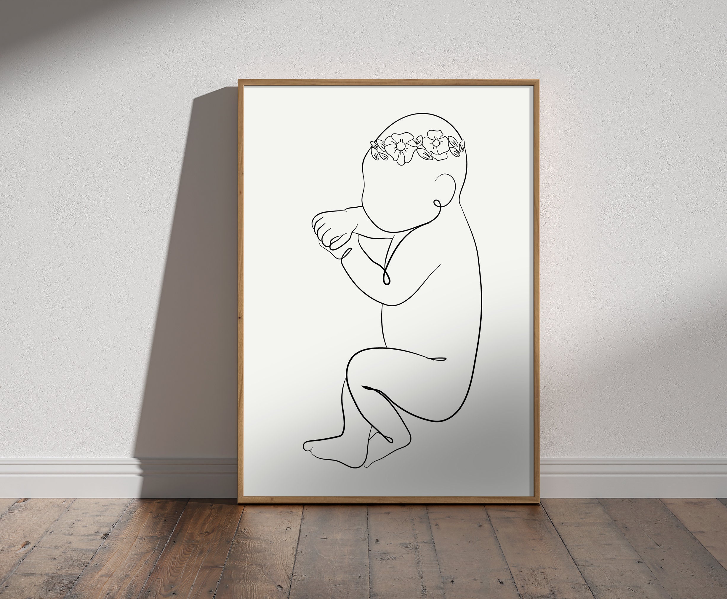 Baby Line Art Illustration SVG PNG, Newborn Babies Line Drawing Clip ...