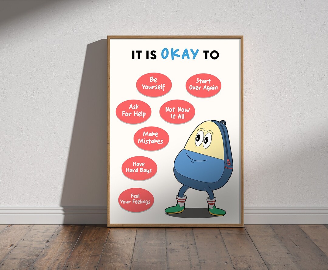 It's Okay Not to Be Okay Daily Affirmations Wall Art Classroom ...