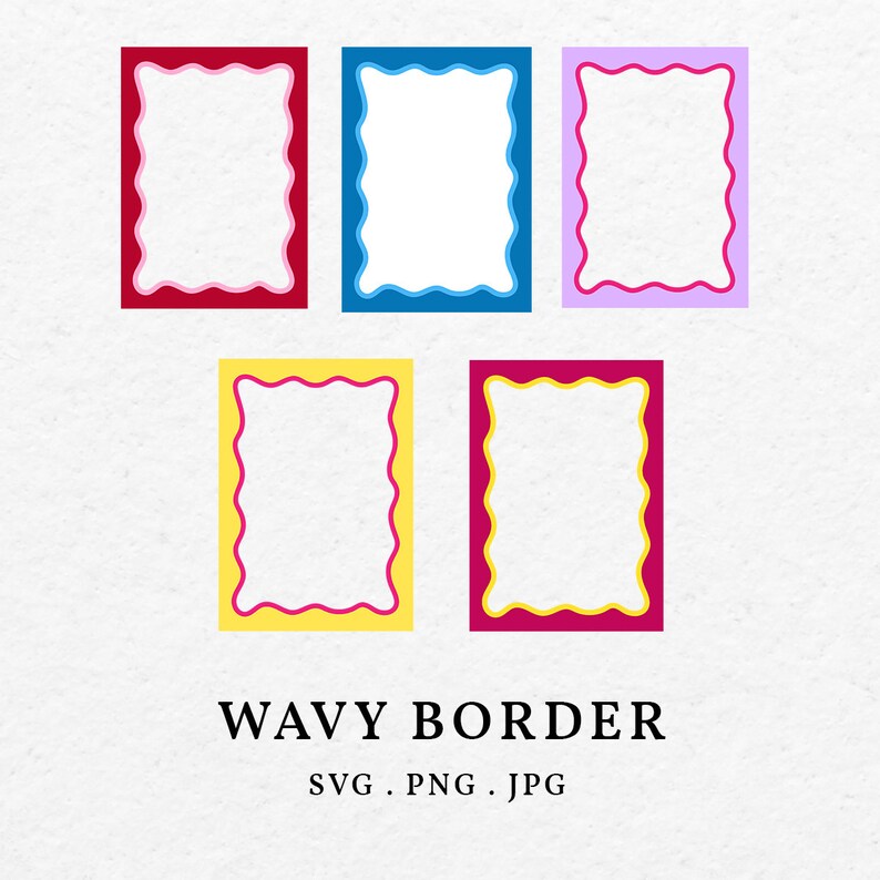 Wavy Border Frame Illustration SVG PNG Wedding Invitation Border ...