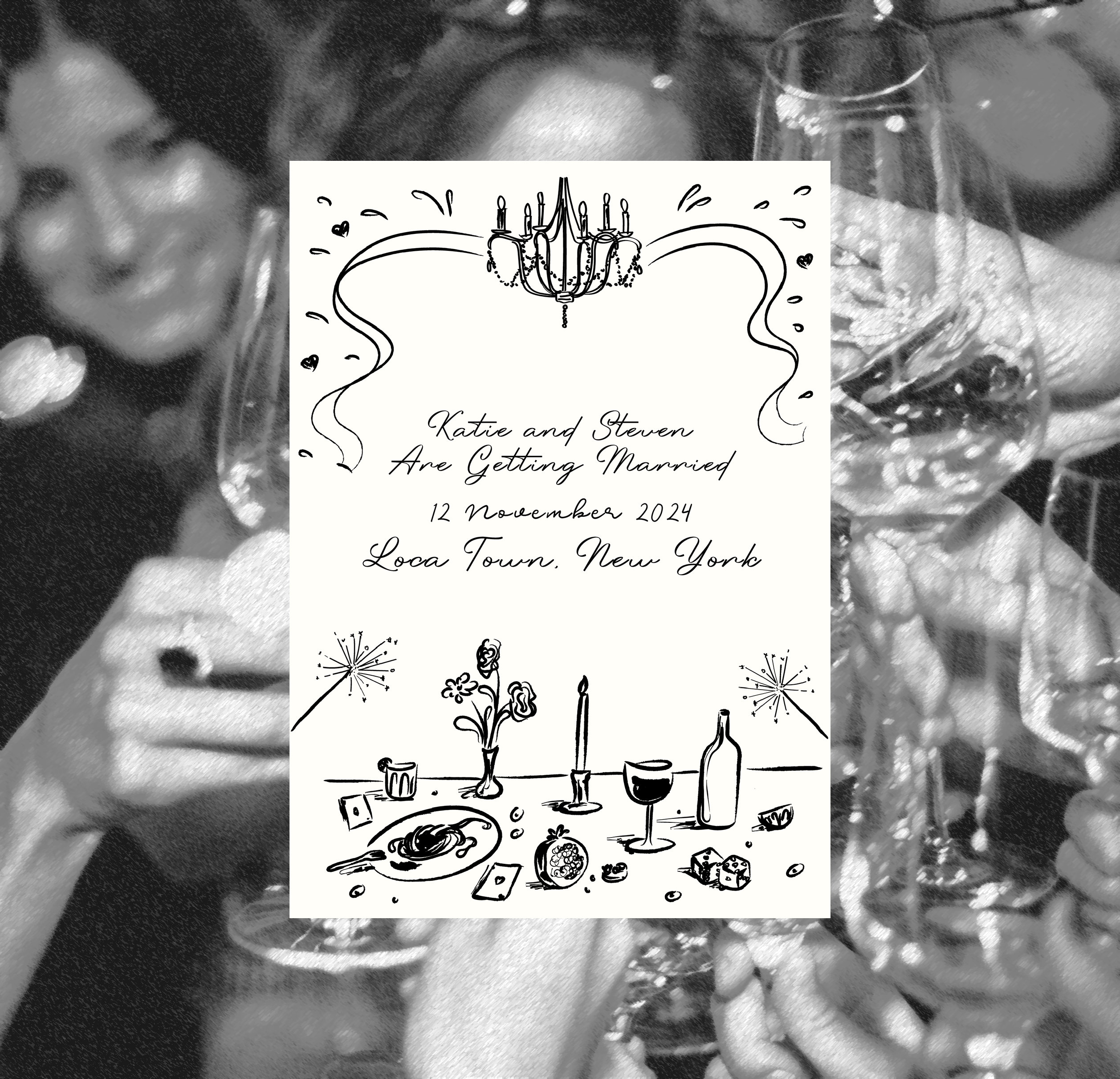 Hand Drawn Dinner Border Frame Illustration Clip Art SVG PNG Whimsical ...