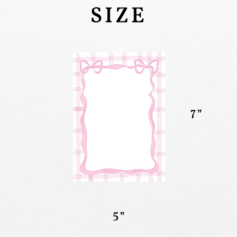 Watercolor Bow Checkered Border Frame Illustration Bundle SVG PNG Hand ...
